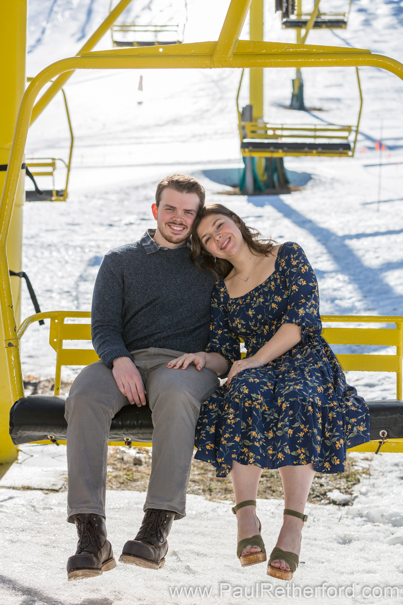 Winter Engagement Nub's Nob Ski Area Photography Harbor Springs